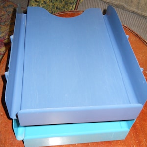 Vintage Two Tier Desk Top File System ASE All Steel Equipment Co Teal ...