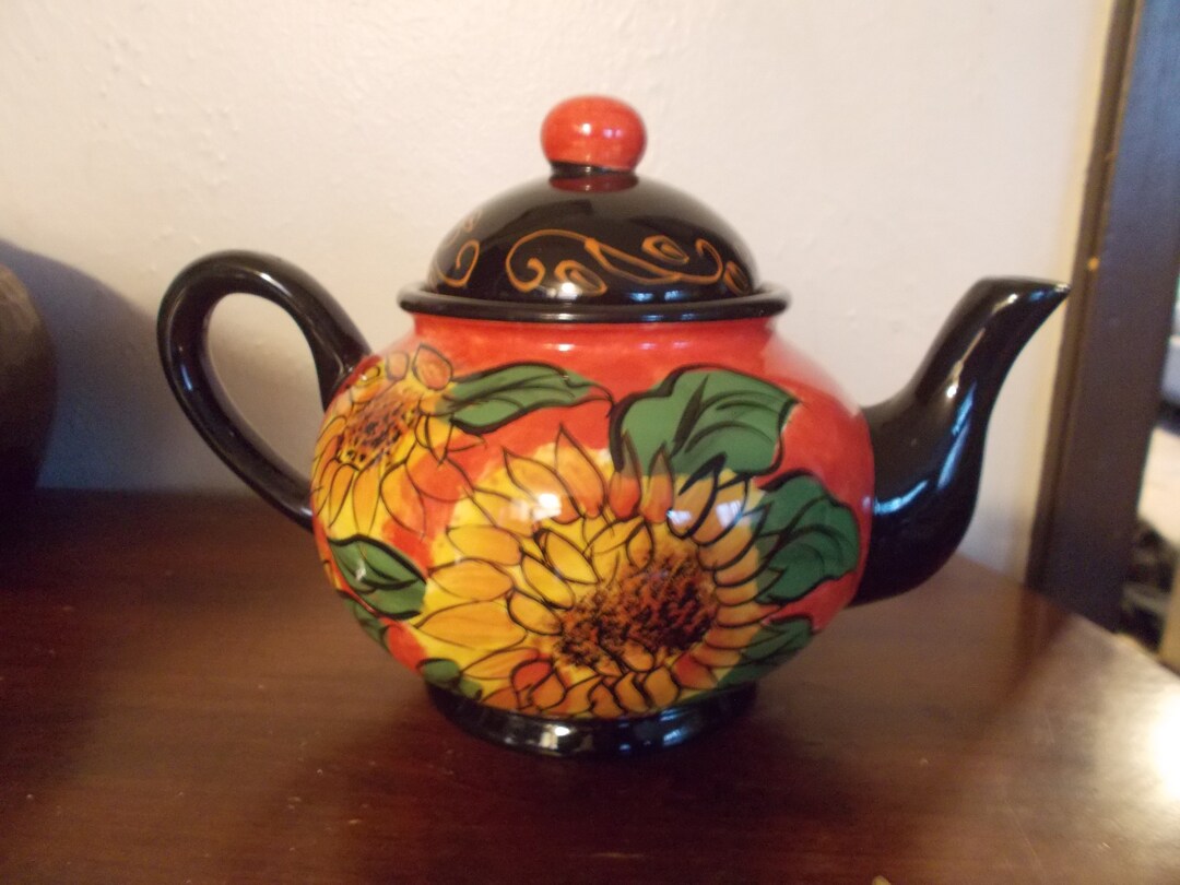 Vintage Bella Casa by Ganz 6 Cup Teapot Trio of Sunflowers - Etsy