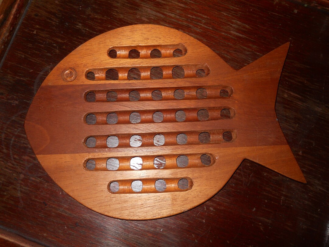 Mid Century Teak Wood Fish Trivet - Etsy