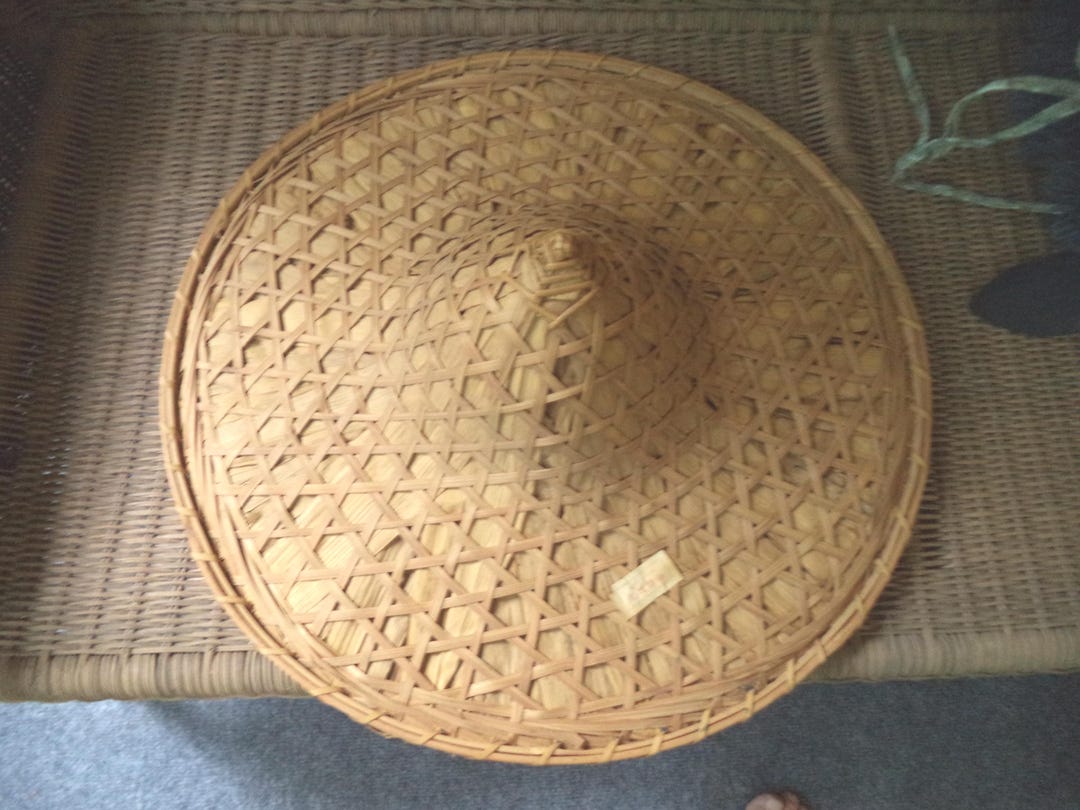 Vintage Asian Conical Coolie Hat Bamboo Weave Circa 70's - Etsy