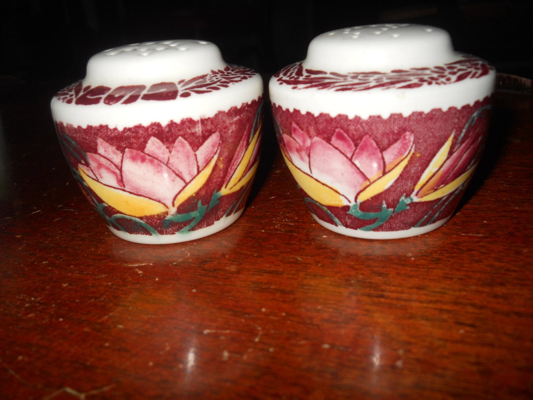 Antique Lei Lani Ceramic Salt and Pepper Shakers Exotic Flowers - Etsy