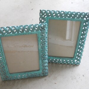 Set of 2 Terragraphics Decorative Metal Photo Frames Peacock Blue - Etsy