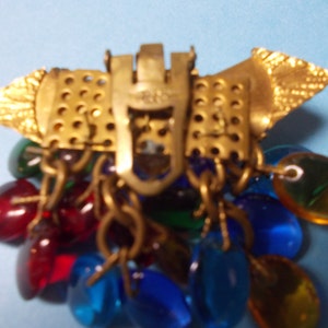 Vintage Gold Leaf Glass Flower Drops Dress Clip - Etsy