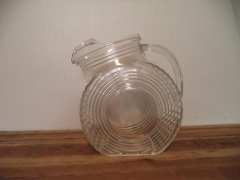 Large Glass Bullseye Tilt Pitcher Circa 50's 60's 12 Cup Capacity - Etsy