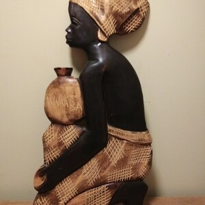 AKWAABA Vintage Hand Carved Woman Welcome Sign Aken Ghana / West Africa ...