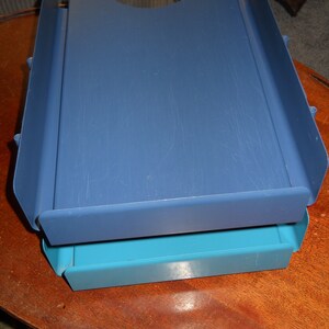 Vintage Two Tier Desk Top File System ASE All Steel Equipment Co Teal ...