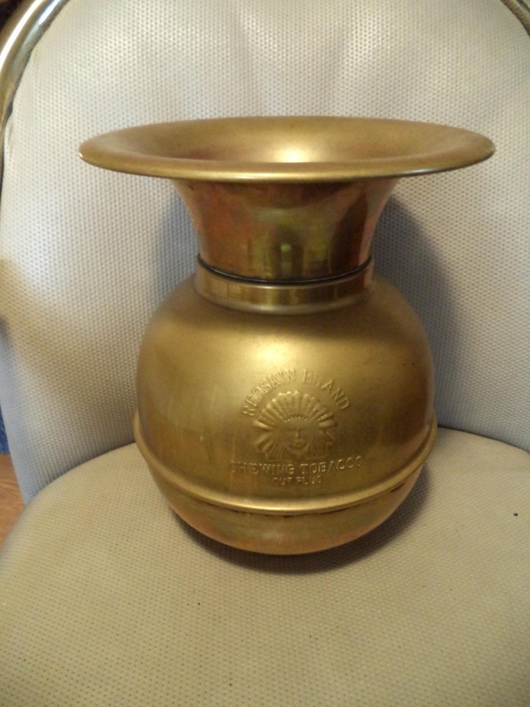 Large Brass Spittoon Weighted Bottom Vintage - Etsy