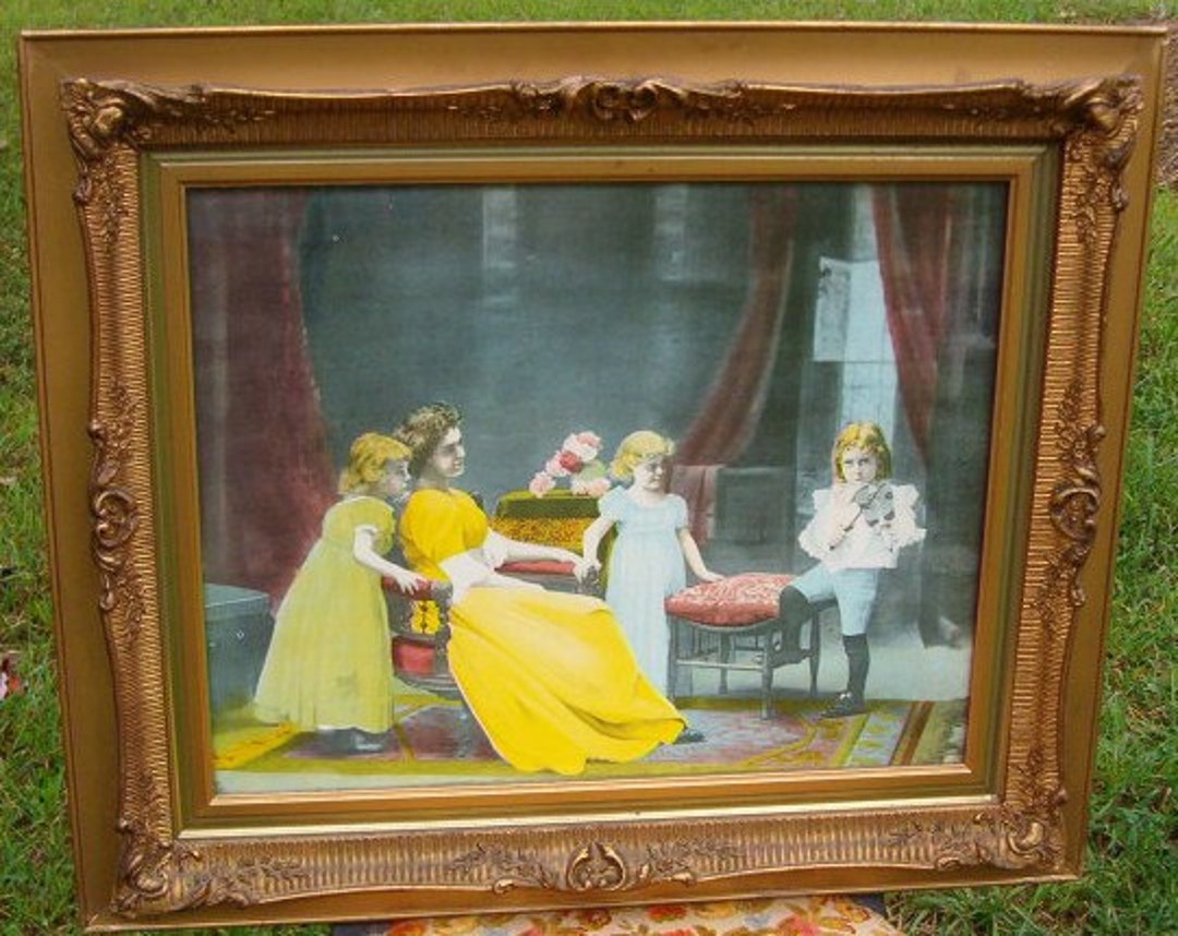 Joseph Hoover and Sons Chromolithograph Circa 1904 Wood Gesso Frame and ...