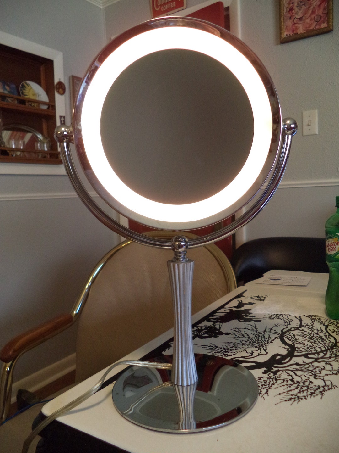 Vintage Lighted Magnified Make up Mirror - Etsy