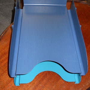 Vintage Two Tier Desk Top File System ASE All Steel Equipment Co Teal ...