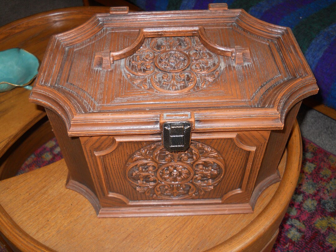 Vintage Max Klein Sewing Box Retro Faux Wood With Tray - Etsy