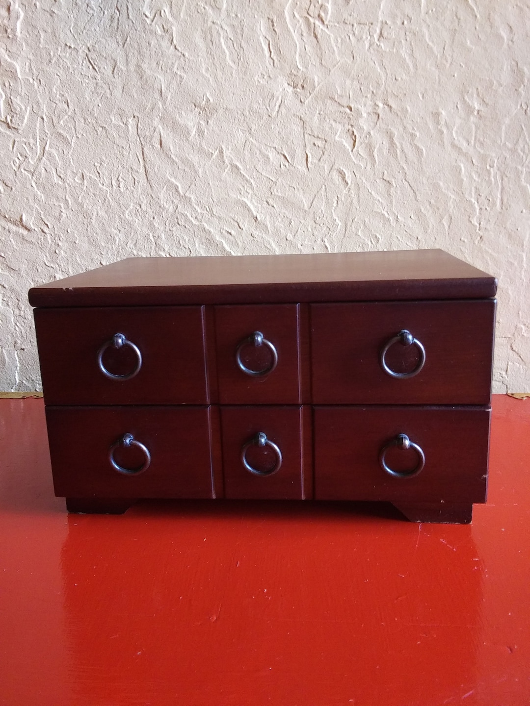 Retro Wood Table Top Jewelry Box - Etsy
