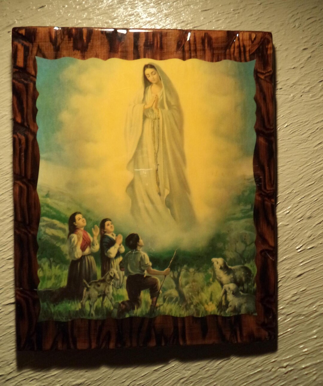 Our Lady of Fatima Vintage Religious Print Epoxy on Wood - Etsy