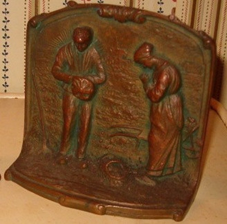 Solid Bronze Book Ends the Angelus - Etsy