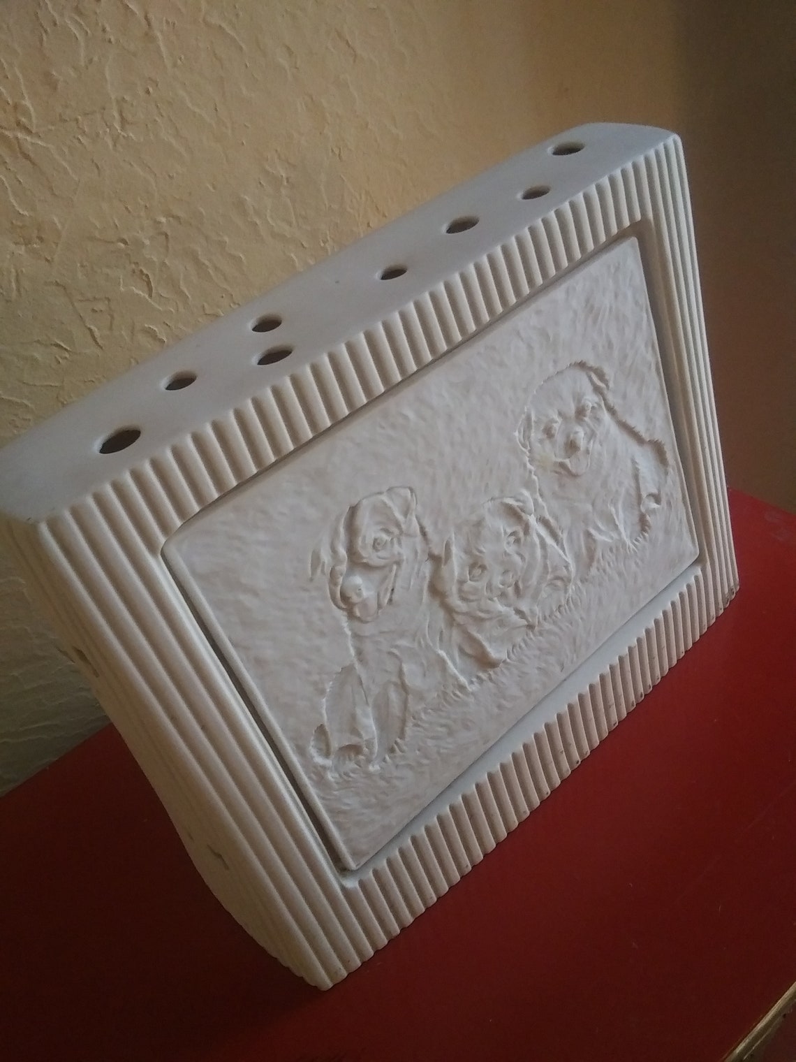 Vintage Lithophane Porcelain Three Dog Lamp Made in Taiwan - Etsy