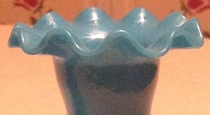 Art Nouveau Opaline Blue Milk Glass Vases | Etsy