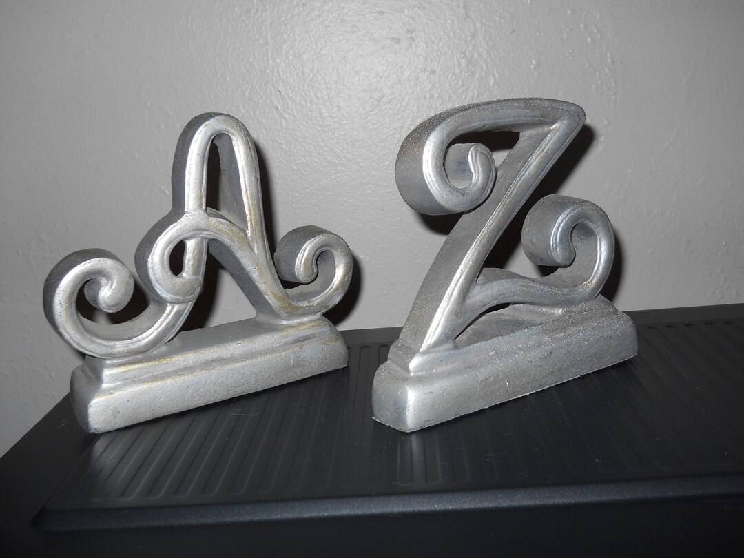 Cast Iron Script A - Z Bookends - Etsy