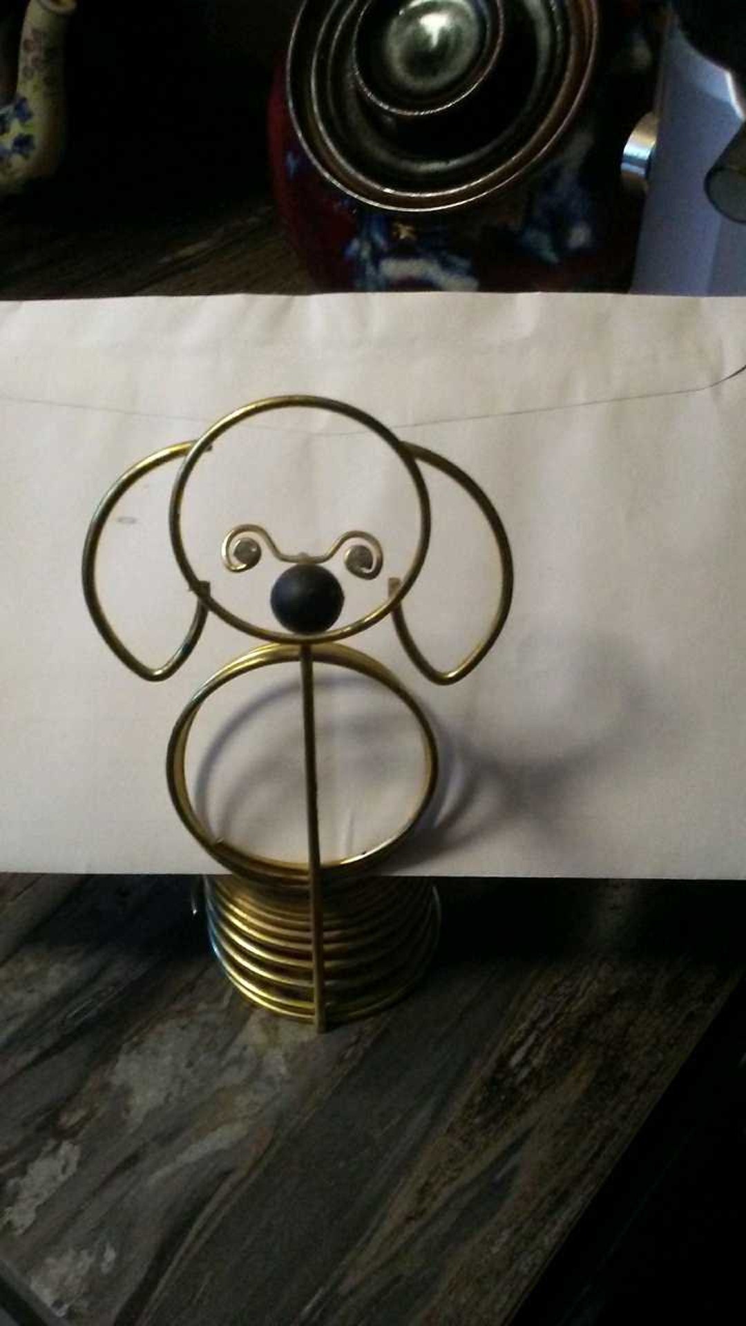 Mid Century Gold Tone Coil Wire Puppy Letter Holder - Etsy