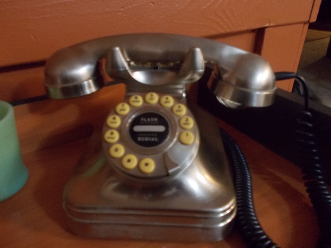 Original Vintage "grand PHONE " Desktop Telephone Brushed Metal - Etsy