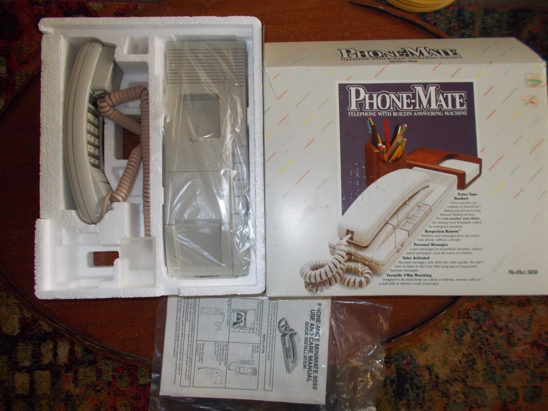 Vintage Phonemate Telephone With Built in Answering Machine Circa 1984 Minimate 5050 Vintage New ...