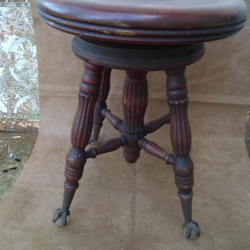 Antique Piano Stool - Etsy