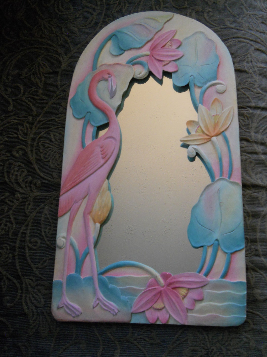 Tropical Pink Flamingo Wall Mirror Hand Made Wood Mirror Indonesia - Etsy