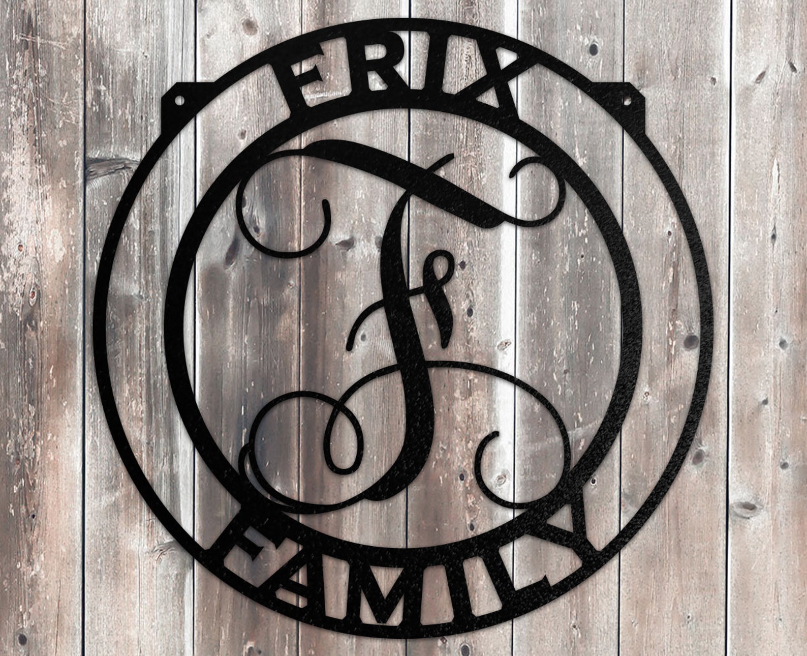 Round Laser Cut Metal Sign With name Family and - Etsy