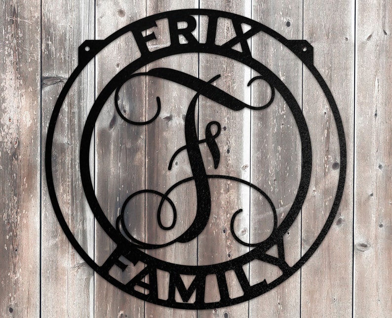 Round Laser Cut Metal Sign With name Family and - Etsy