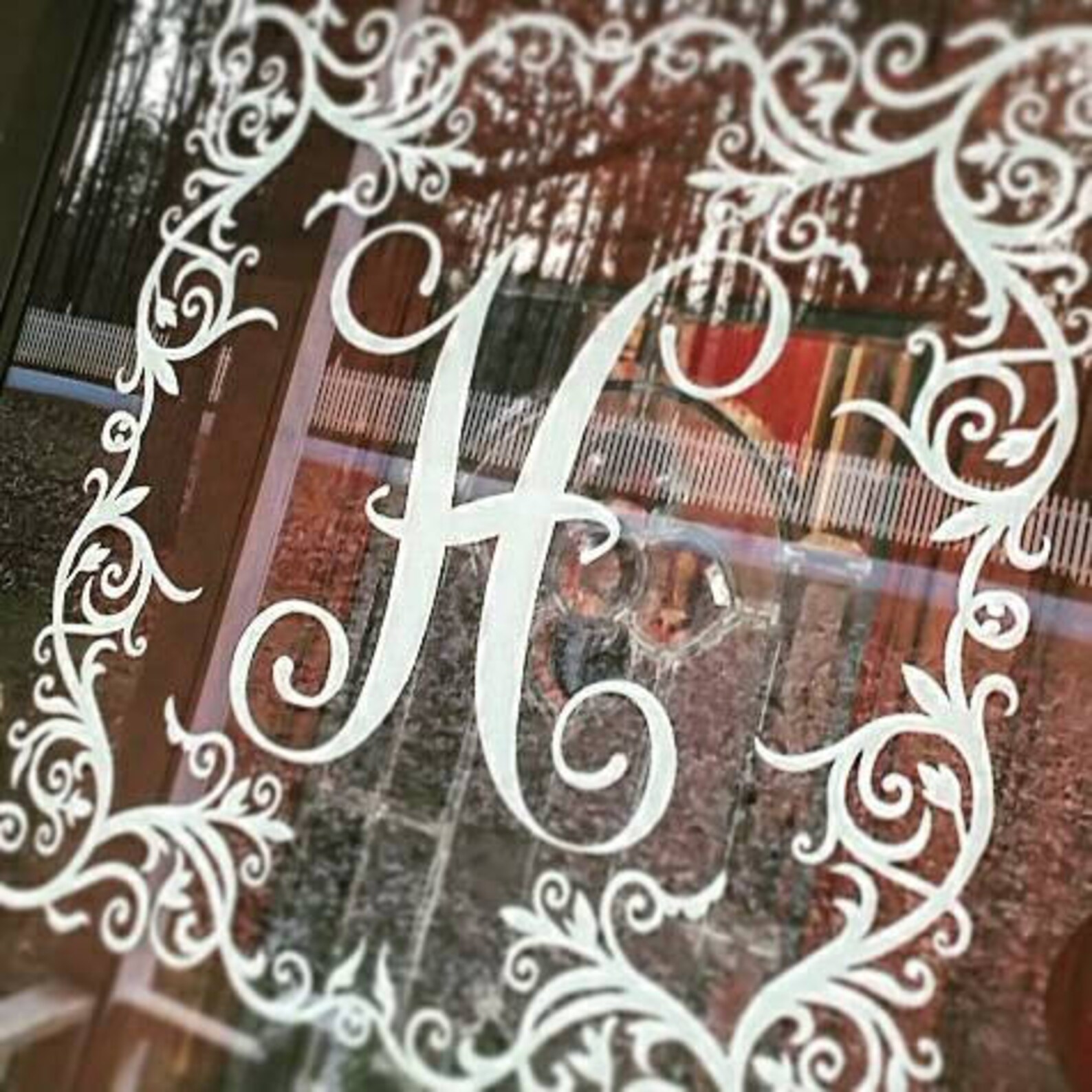 Vinyl Initial for Glass Doors Large Windows or Walls | Etsy