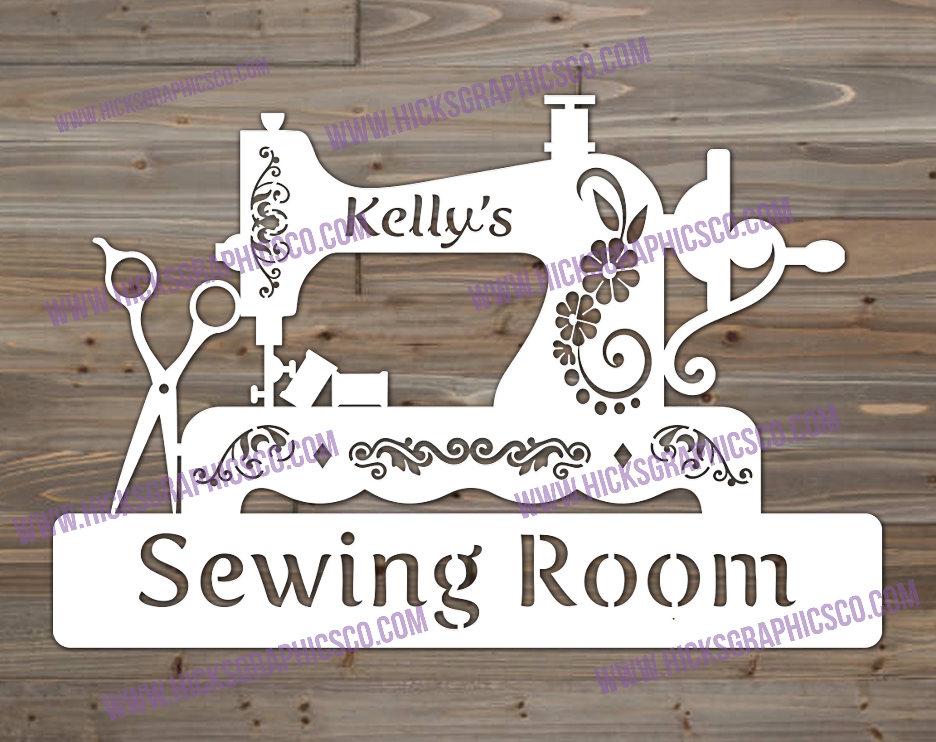 Sewing Room Vintage Sewing Machine Sign Digital Files WITH ...