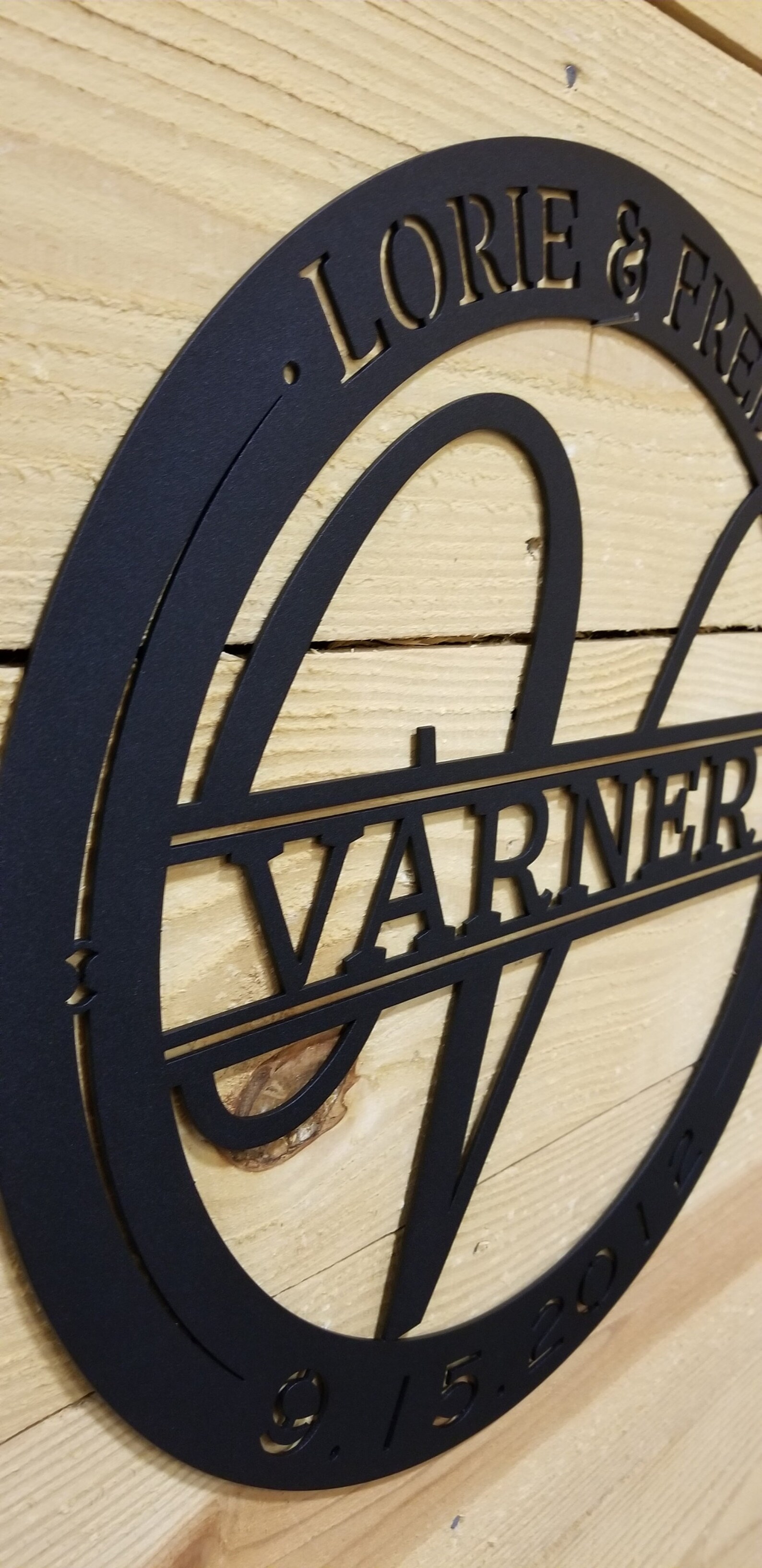 Round Laser Cut Metal Sign With Names & Est. Date Available in 18in or ...