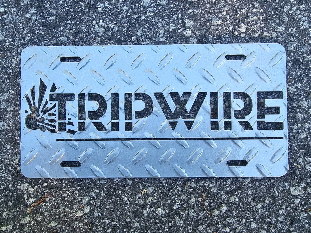 Diamond Plate Car Tag/license Plate Custom Business Logo Laser Cut ...