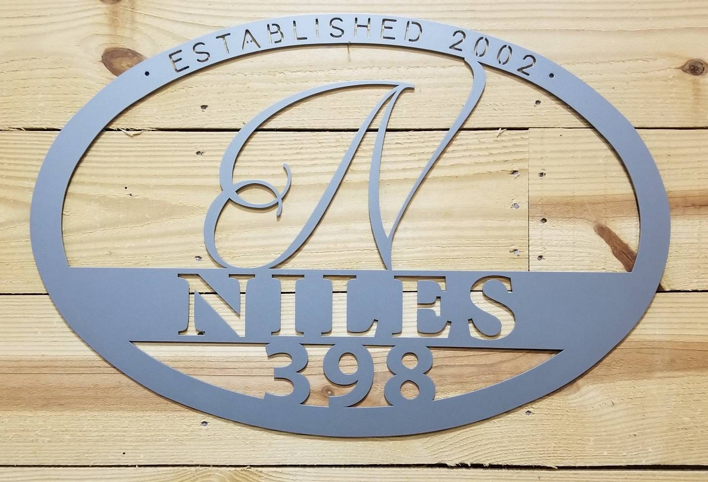 20" X 30" Laser Cut Metal Sign With Family Name, Est Date, and Street ...