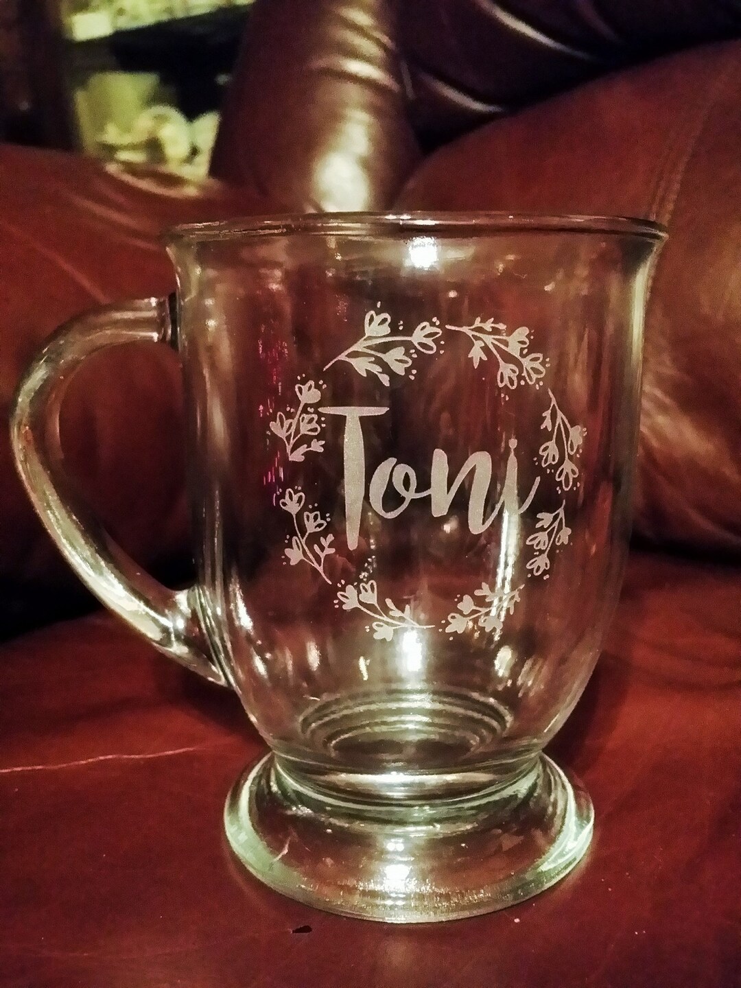 Glass Coffee Cup Personalized Sand Etched - Etsy