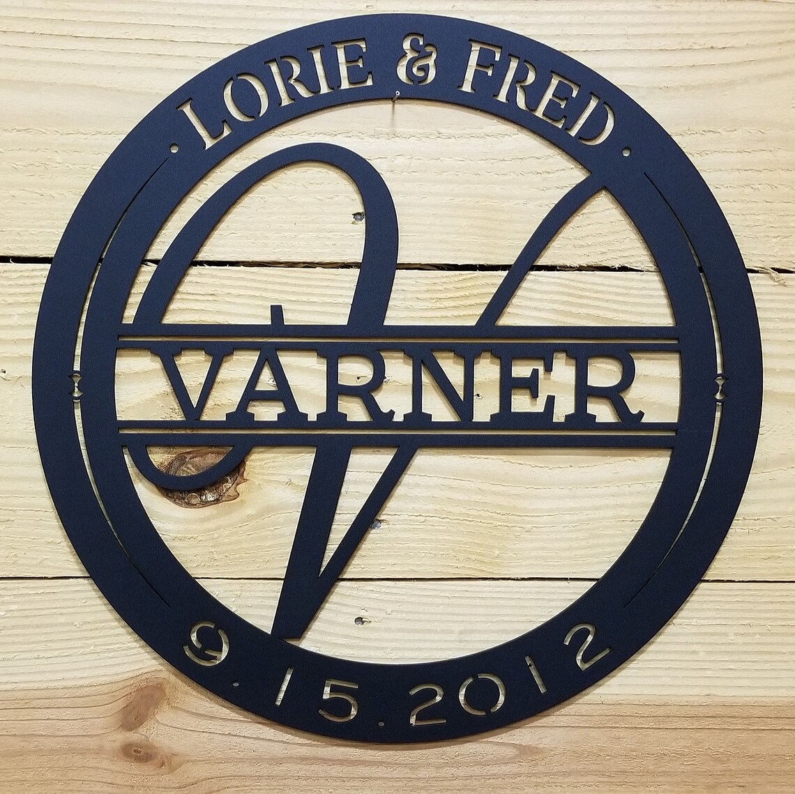 Round Laser Cut Metal Sign With Names & Est. Date Available in 18in or ...