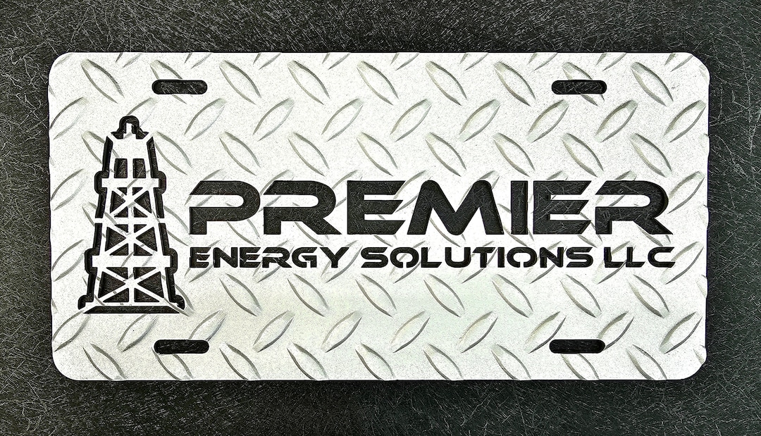 Diamond Plate Car Tag/license Plate Custom Business Logo Laser Cut ...