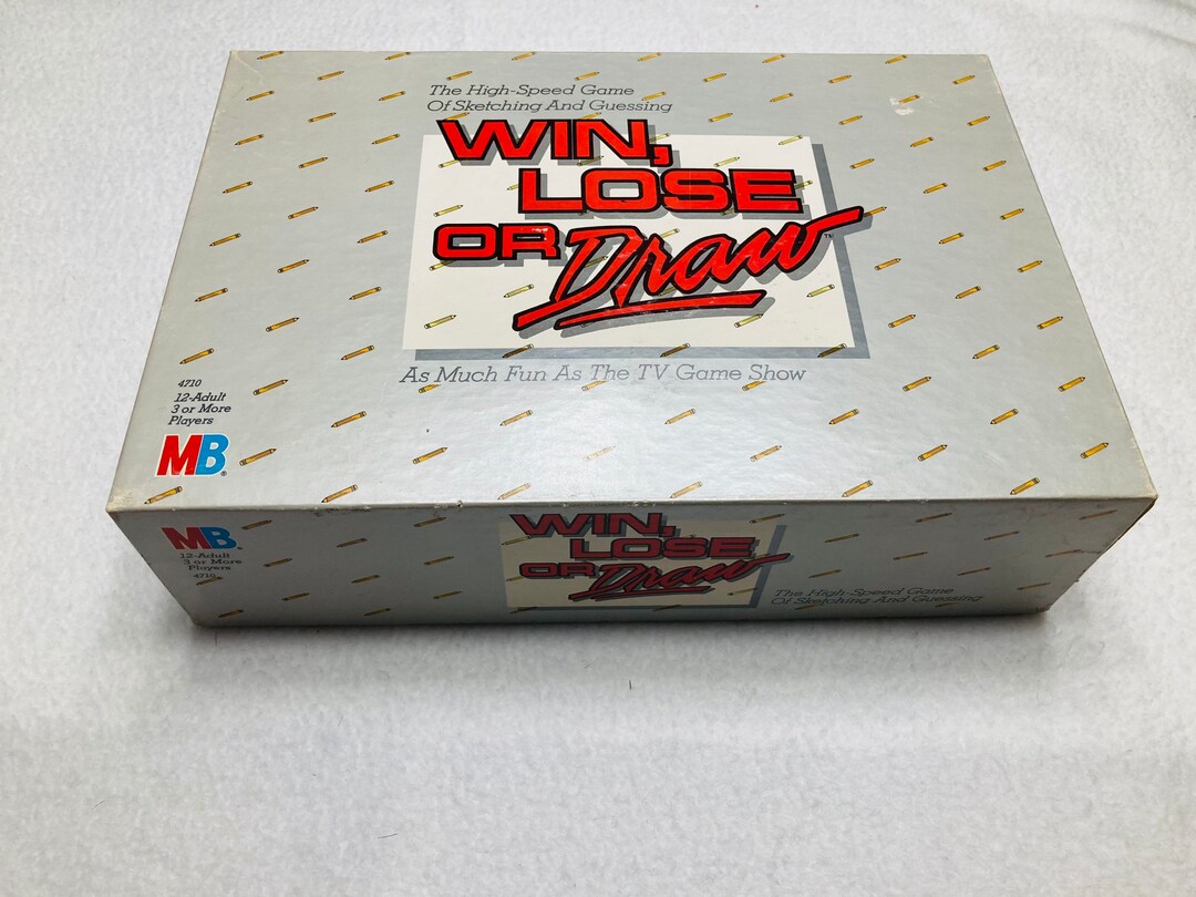 Vintage 1987 Win, Lose or Draw Board Game: Complete Milton Bradley Set ...