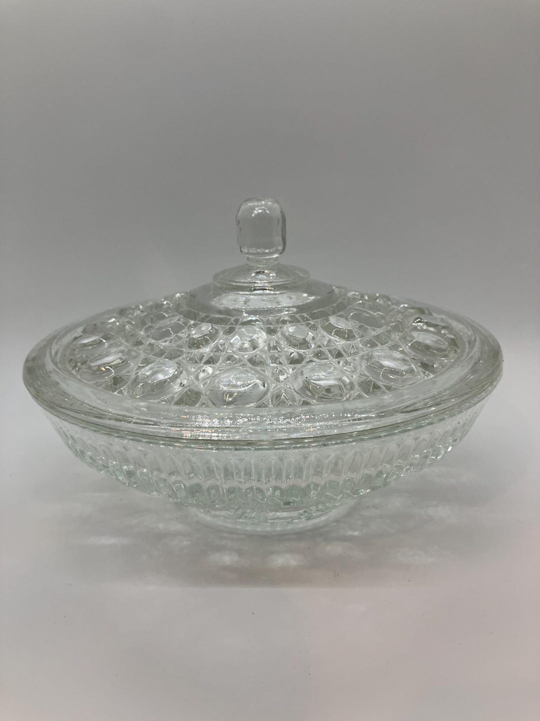 Vintage Federal Glass Windsor Pattern Candy Dish - Etsy