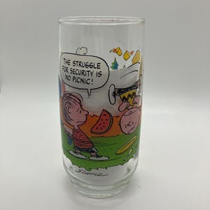 Peanuts Camp Snoopy the Struggle for Security is No Picnic Glass - Etsy