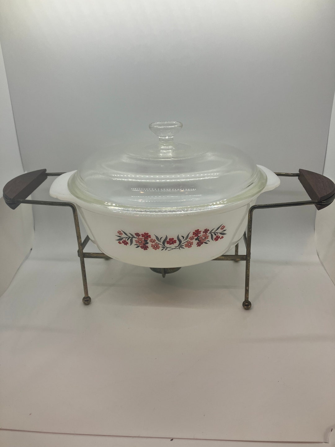 Fire King Primrose Casserole Dish With Warmer - Etsy