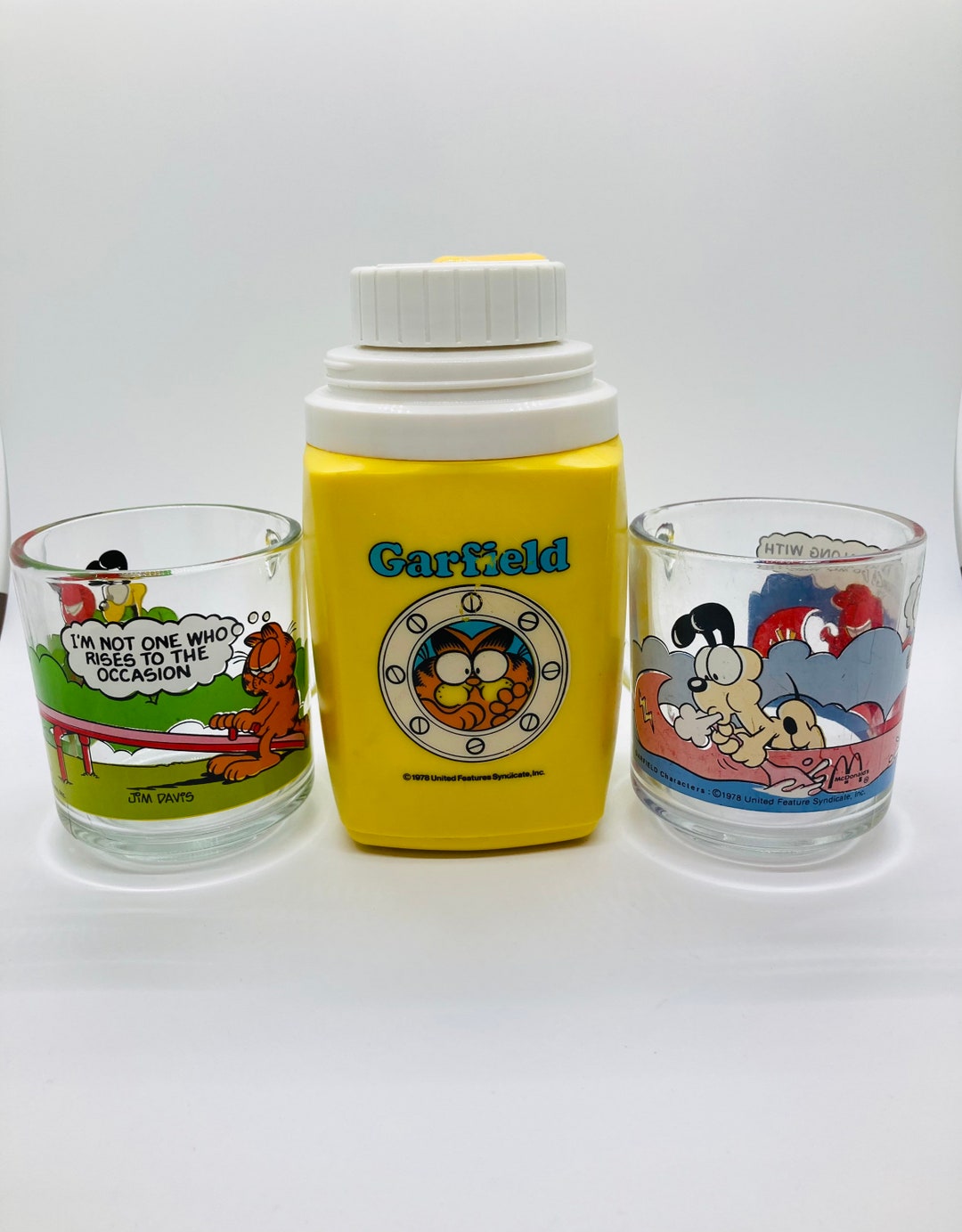 1978 Garfield Thermos and a Set of 2 Juice Glasses - Etsy
