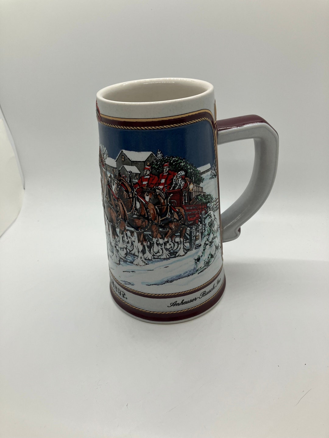 1989 Budweiser Winter Stein, Clydesdales - Etsy