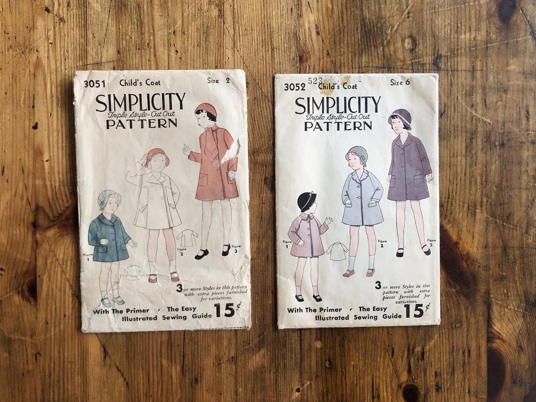 1930 Art Deco Wool Coats for Children 30s Romantic Paper Sewing Pattern ...