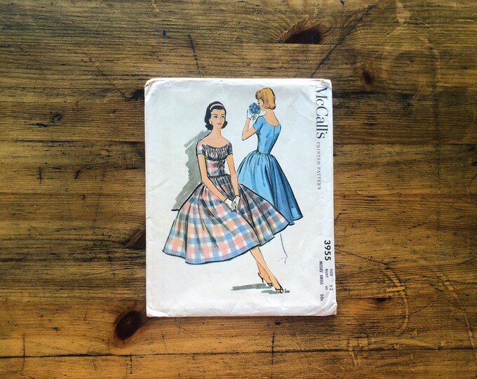 CUSTOM ORDER MARCY: 1954 Mccall's Dirndl Dress #3955 • 32” (factory ...