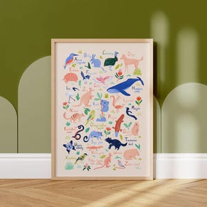 ABC Australian Animal Alphabet Poster for Children's Nursery - Etsy