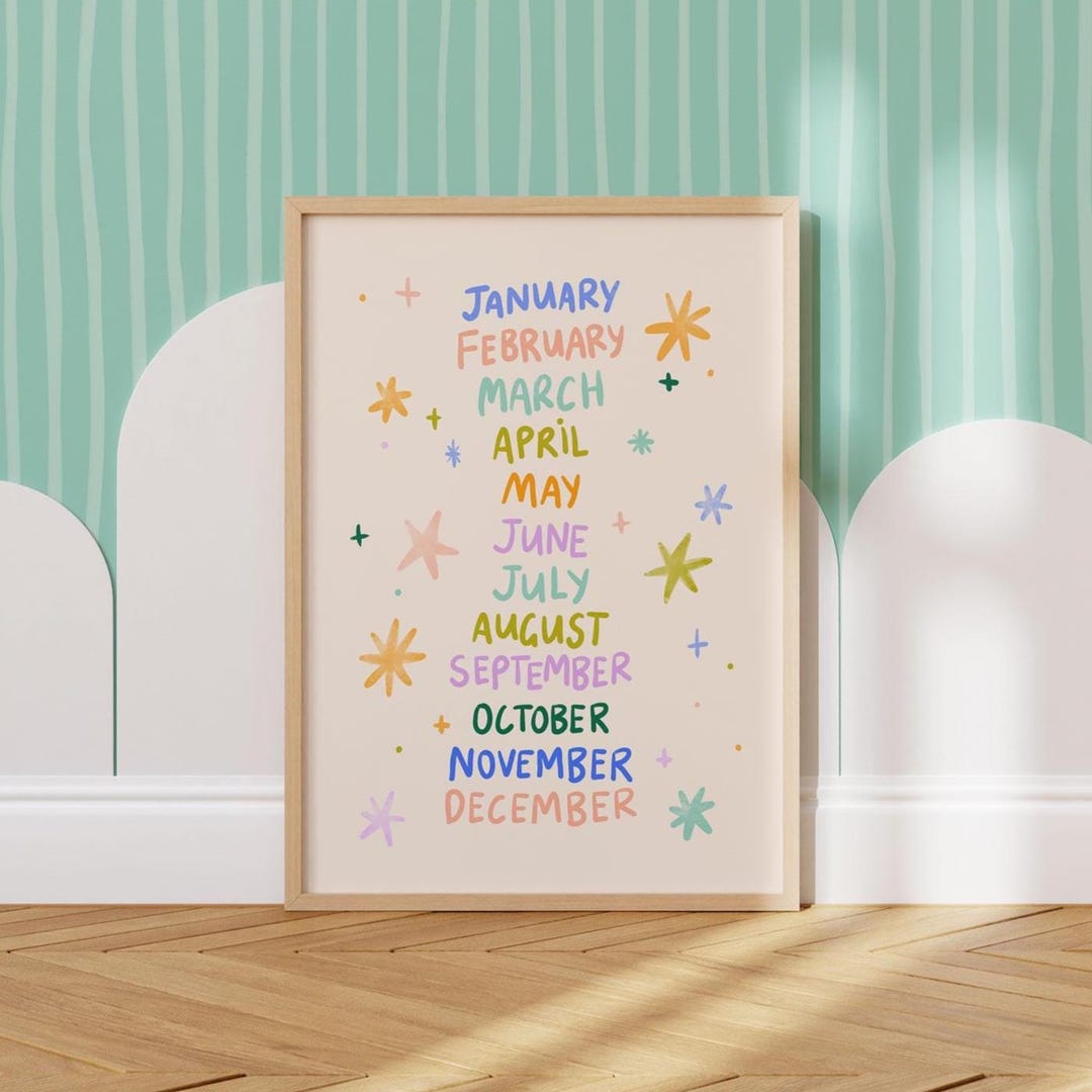 Watercolour Months of the Year Poster: Classroom Homeschool Decor ...