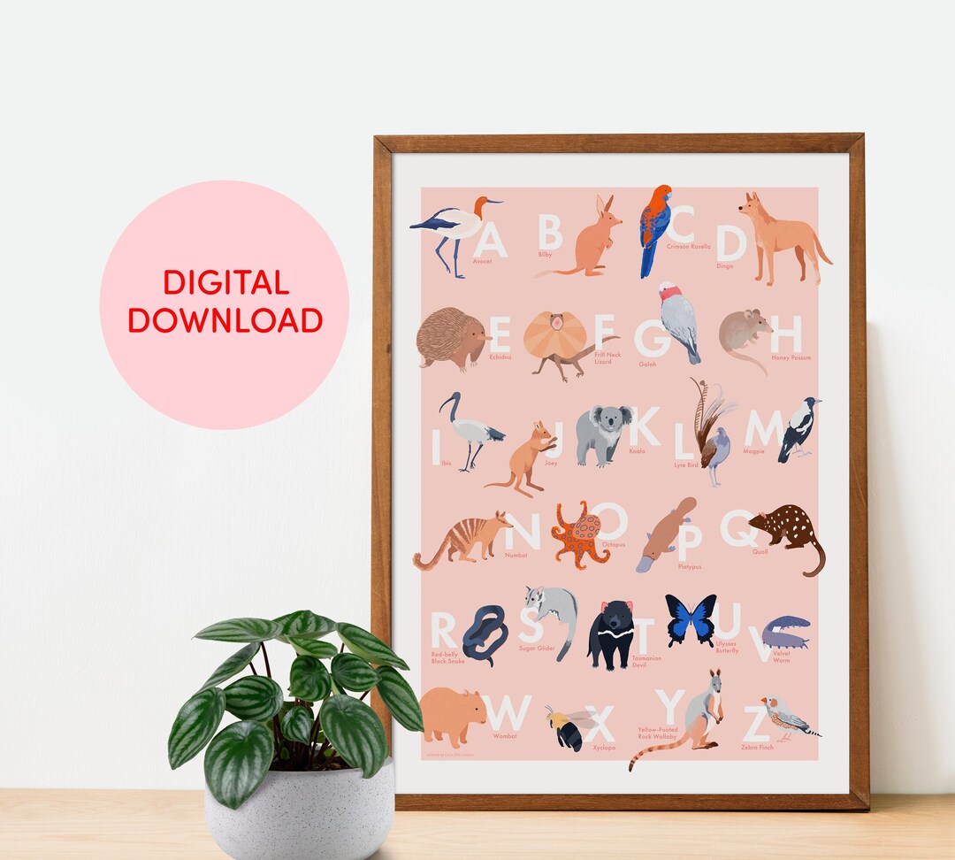 Printable Alphabet Poster Australian Animal Digital Download - Etsy