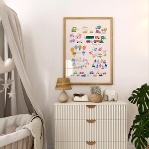 Transport Numbers 1-10 Poster for Children's Nursery. Educational Wall ...