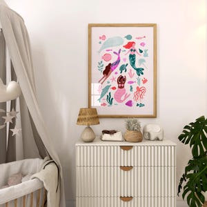 Printable Mermaid Poster for Kids Bedroom, Nursery or Playroom. Girls ...
