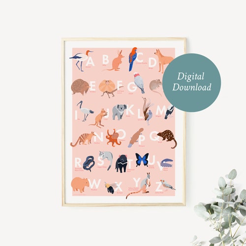 Printable Alphabet Poster Australian Animal Digital Download - Etsy